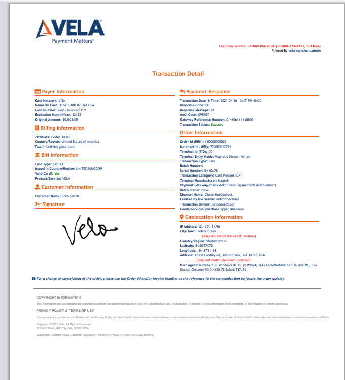 A4 Transactions - VELA Admin Guide